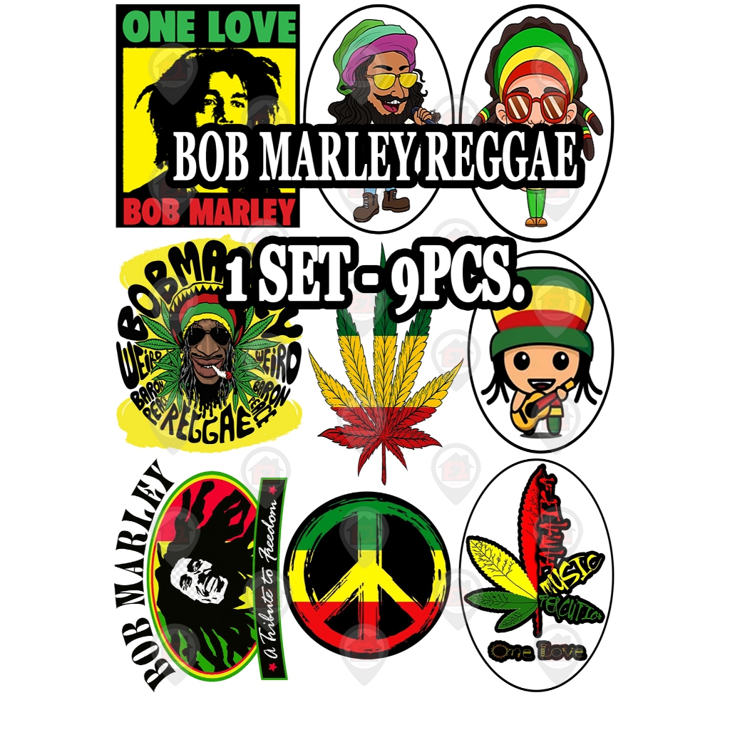 REGGAE BOB MARLEY PER SET WATERPROOF AND LAMINATED VINYL STICKERS ...