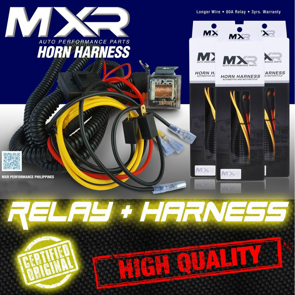 MXR HORN RELAY & HARNESS Car Automotive And Motorcycle Relay 80Amp Box ...