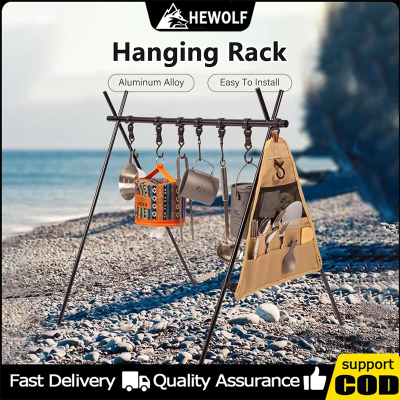 Camping Shelf Aluminum Alloy Organizer Folding Rack Lightweight Travel ...