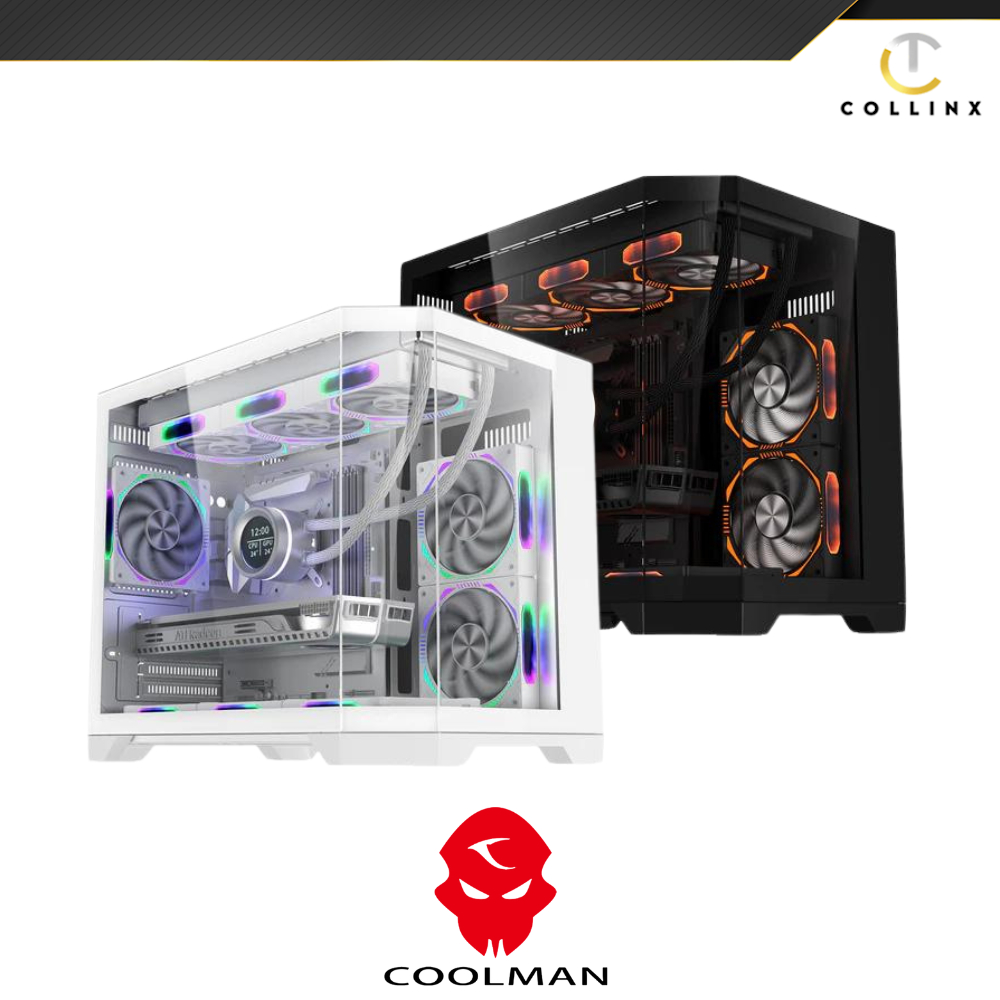 Coolman Spectra Luxe Gaming Case ATX and M-ATX | Black and White PC Case | Collinx Computer ...