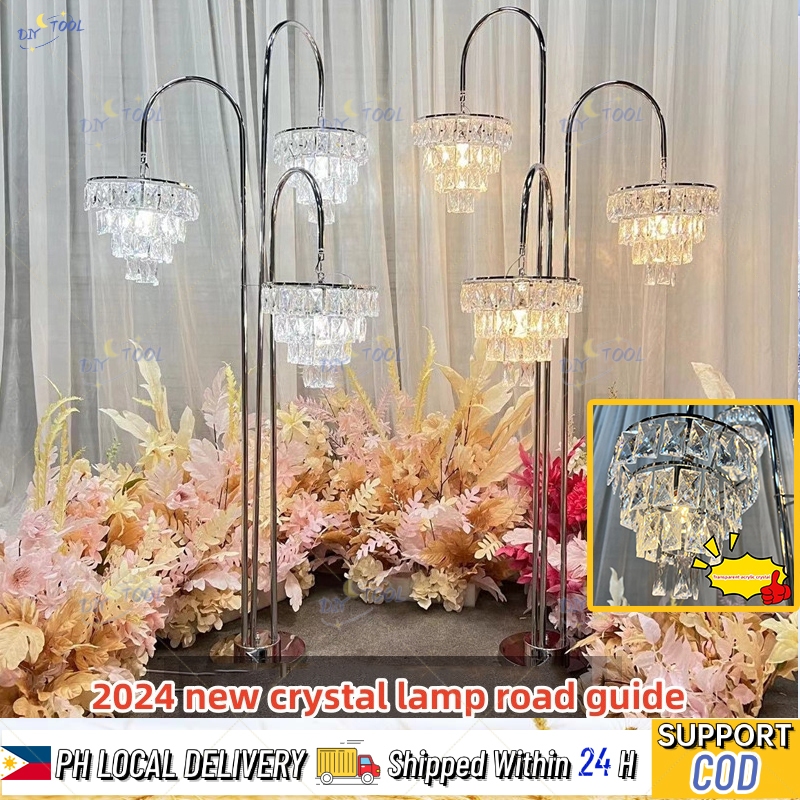 Wedding props 3 Elegant 3-Headed Gold Crystal Candelabra - Wedding ...