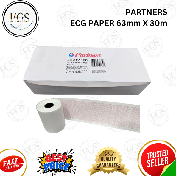 PARTNERS ECG PAPER (63mm X 30m ; 50mm X 30m ; 80mm X 20m) | Shopee ...