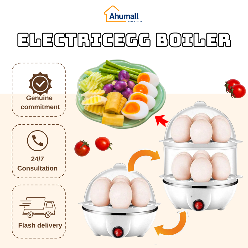 Multi Electric Egg Boiler Steamer Breakfast Maker, 2 Layers Electric ...