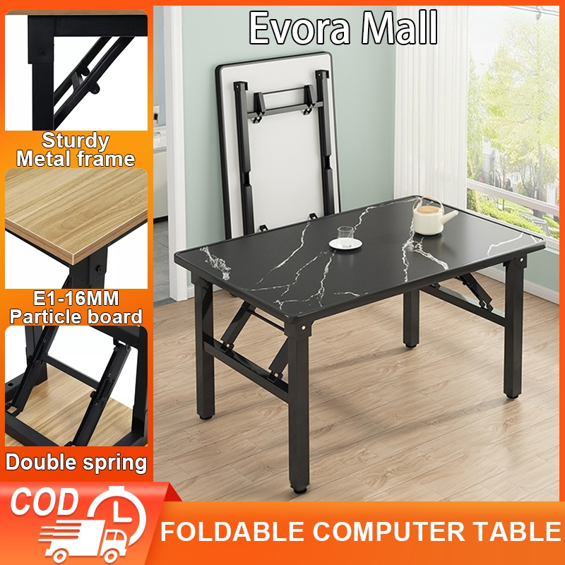 Evora Foldable Table Desk Multipurpose Dining/Computer Study Table Office Desk Portable Wooden ...