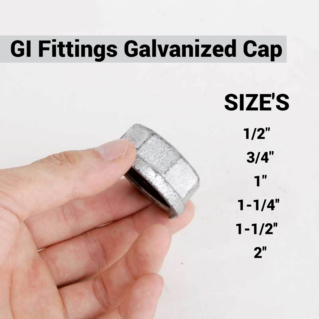 GI Fittings Galvanized Cap 1/2", 3/4" , 1" , 1-1/4'' , 1-1/2'' , 2 ...