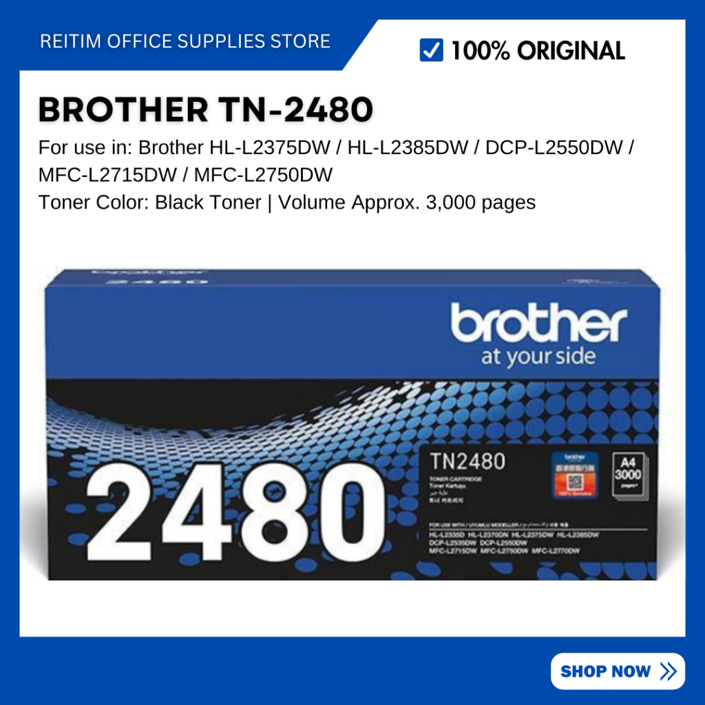 Original Brother TN2480 TN-2480 Black Toner Cartridge | Shopee Philippines