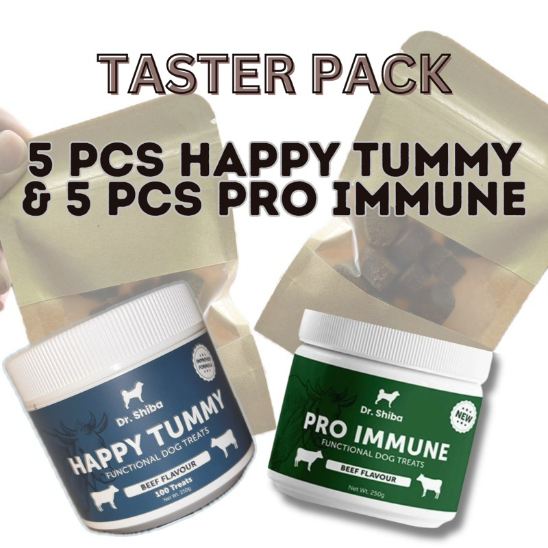 DR SHIBA TASTER PACK HAPPY TUMMY AND PRO IMMUNE TINGI 5 PCS EACH DOG ...