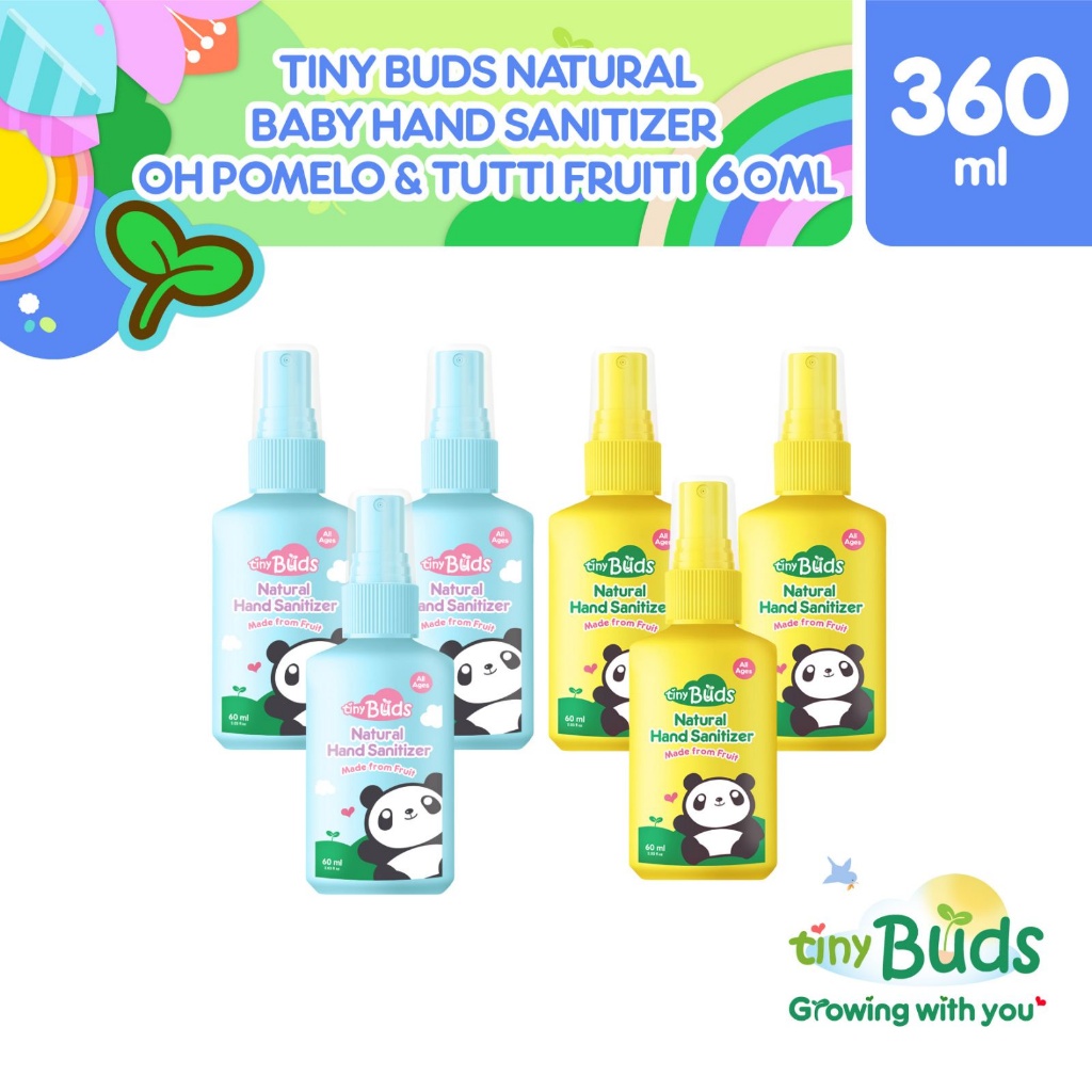 Tiny Buds Natural Baby Hand Sanitizer 60ml Set of 6 (3x Oh Pomelo! & 3x Tutti Fruiti) | Shopee ...