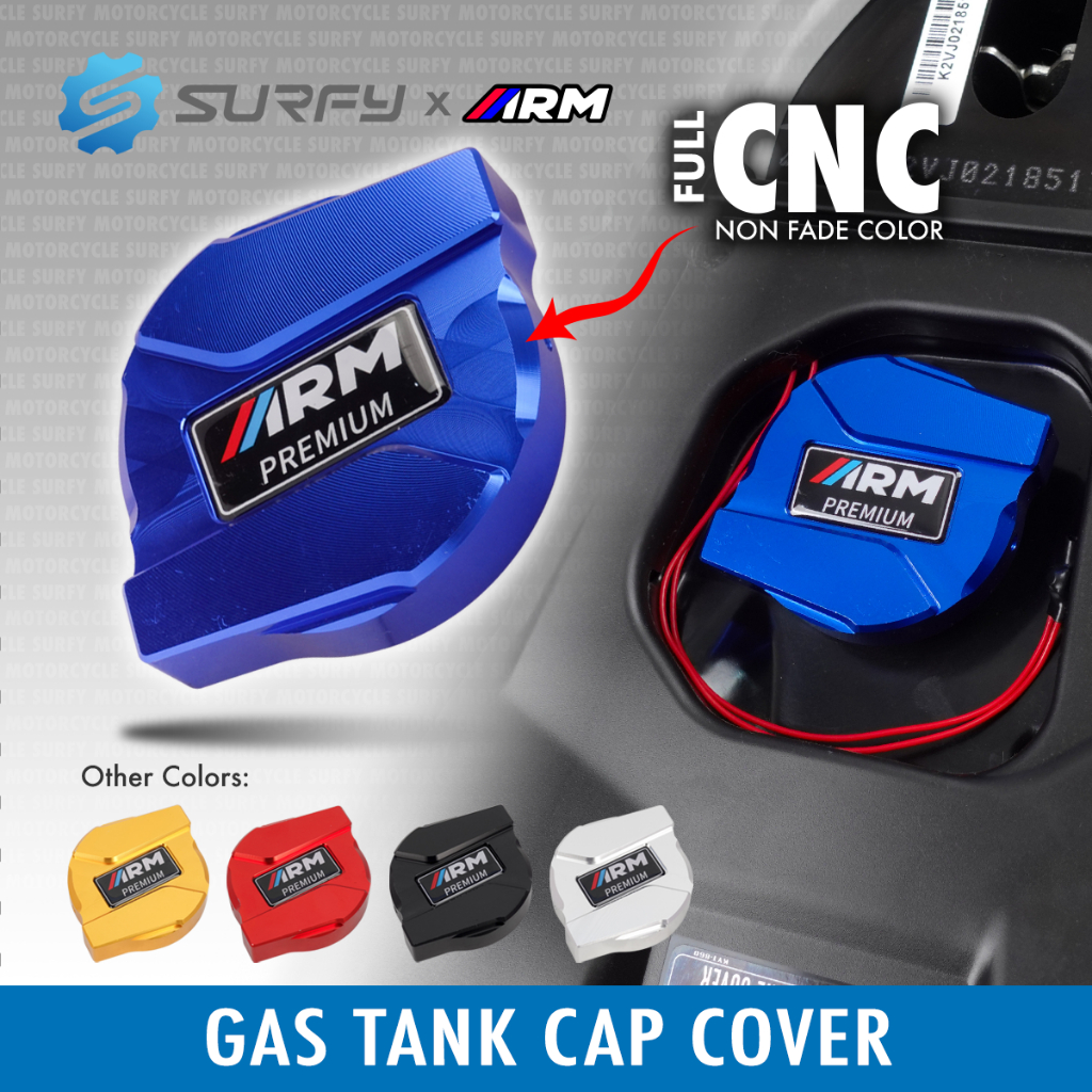Arm Gas Tank Cap Cover Aluminum Full CNC Arumi Universal With Sticker ...