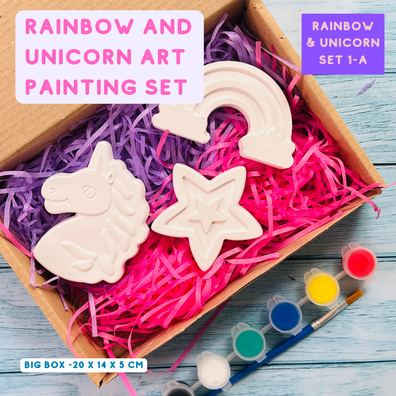 Rainbow and Unicorn Set Art Plaster Painting Kit for Party Giveaways ...