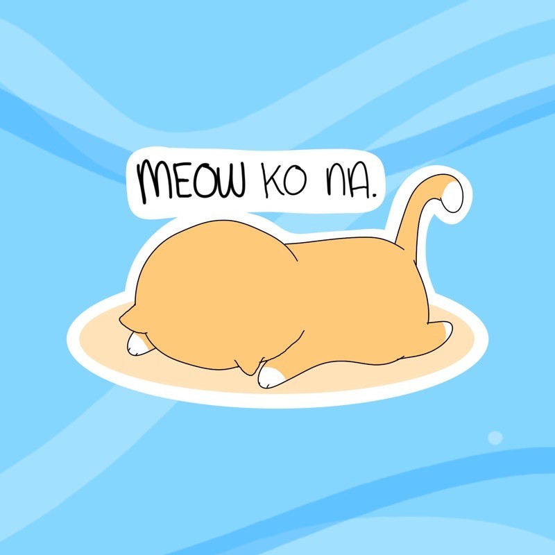 SSKAIT Pusa Waterproof funny cat mood die cut sticker - Meow ko na ...