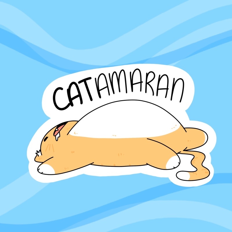 SSKAIT Pusa Waterproof funny cat mood die cut sticker - Catamaran ...