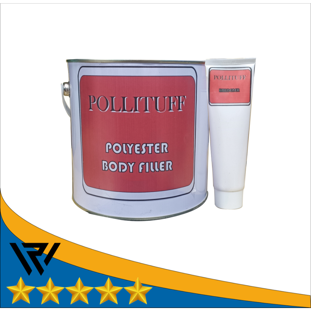 POLITUFF BODY FILLER POLYESTER PUTTY 4 LITERS (YELLOW HARDENER EDITION ...