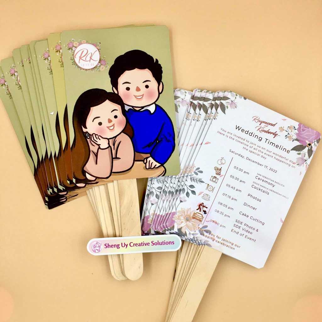 Souvenirs by Sheng Uy - Wedding Fans Character Program Fans | Shopee ...