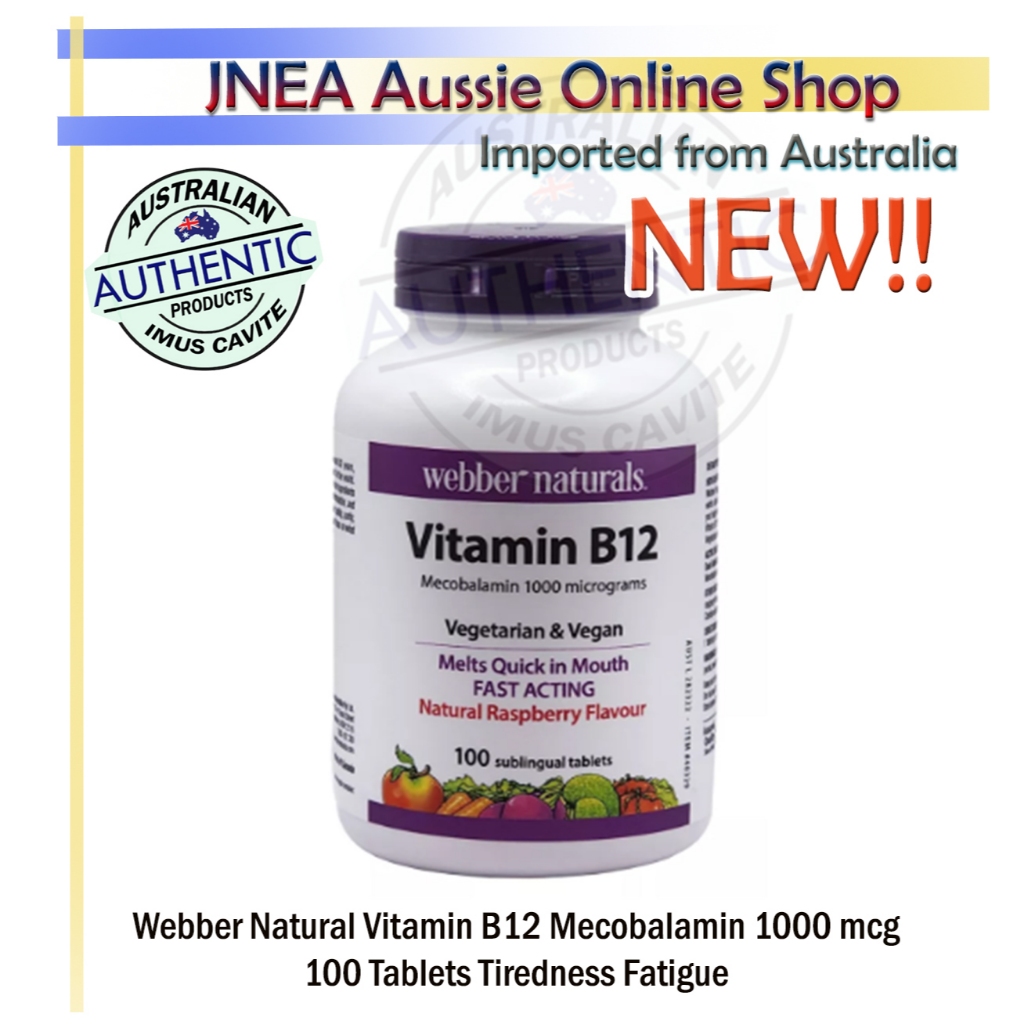Webber Natural Vitamin B12 Mecobalamin 1000 mcg 100 Tablets Tiredness Fatigue | Shopee Philippines