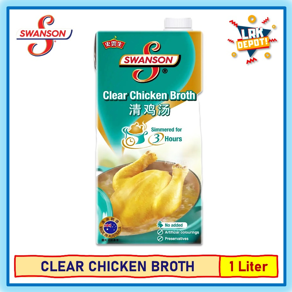 Campbell's Swanson Clear Chicken Broth Stock (No Preservatives) - 1L ...