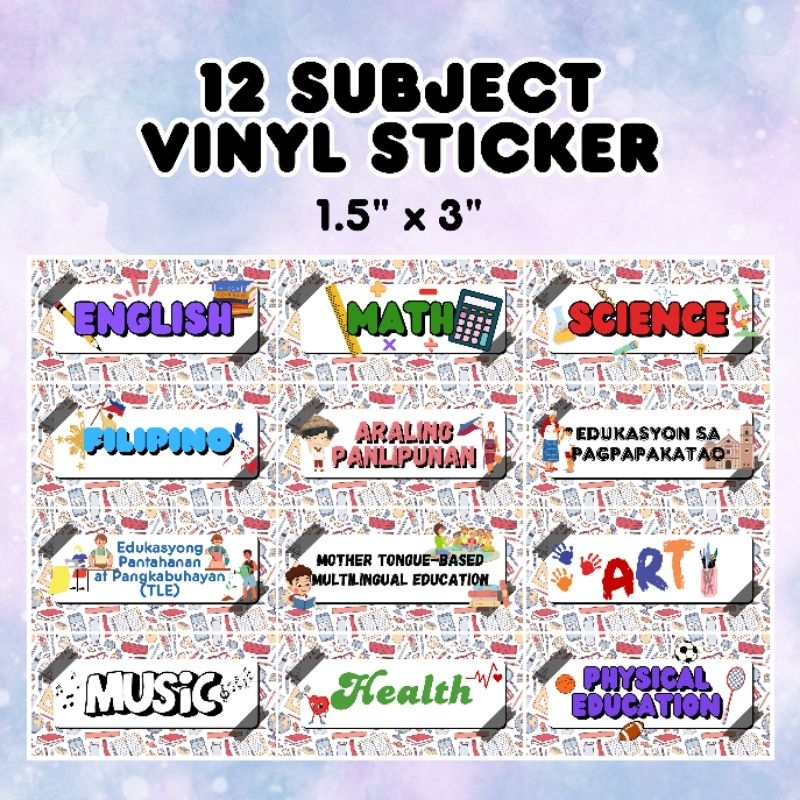 12 Subject Notebook Vinyl Sticker | Shopee Philippines
