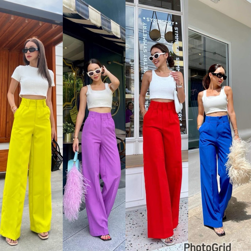 Promthong Trouser Highwaist Straightcut | Shopee Philippines