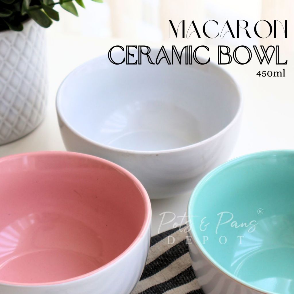 Red Cherry Macaron Ceramic Bowl 450ml | Shopee Philippines