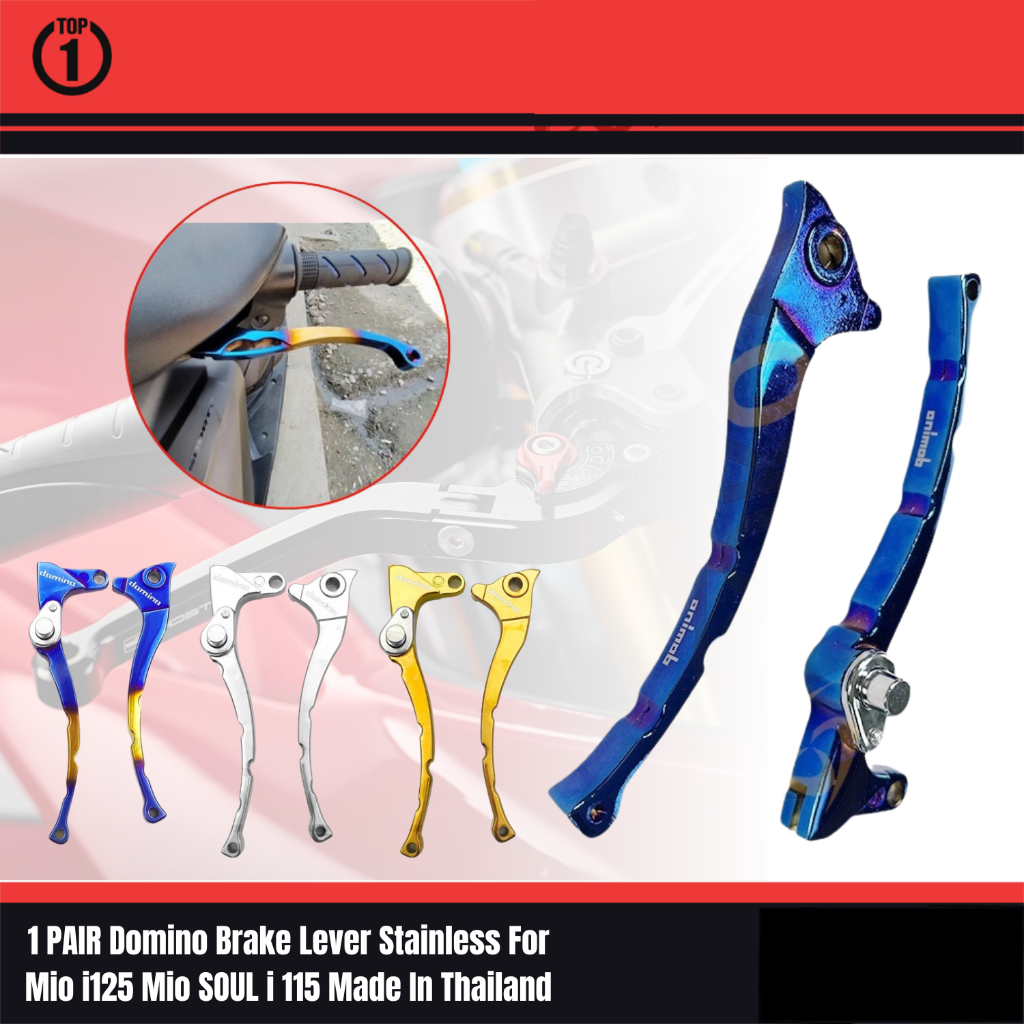 Top1 Racing 1 PAIR Domino Brake Lever Stainless For Mio i125 Mio SOUL i ...