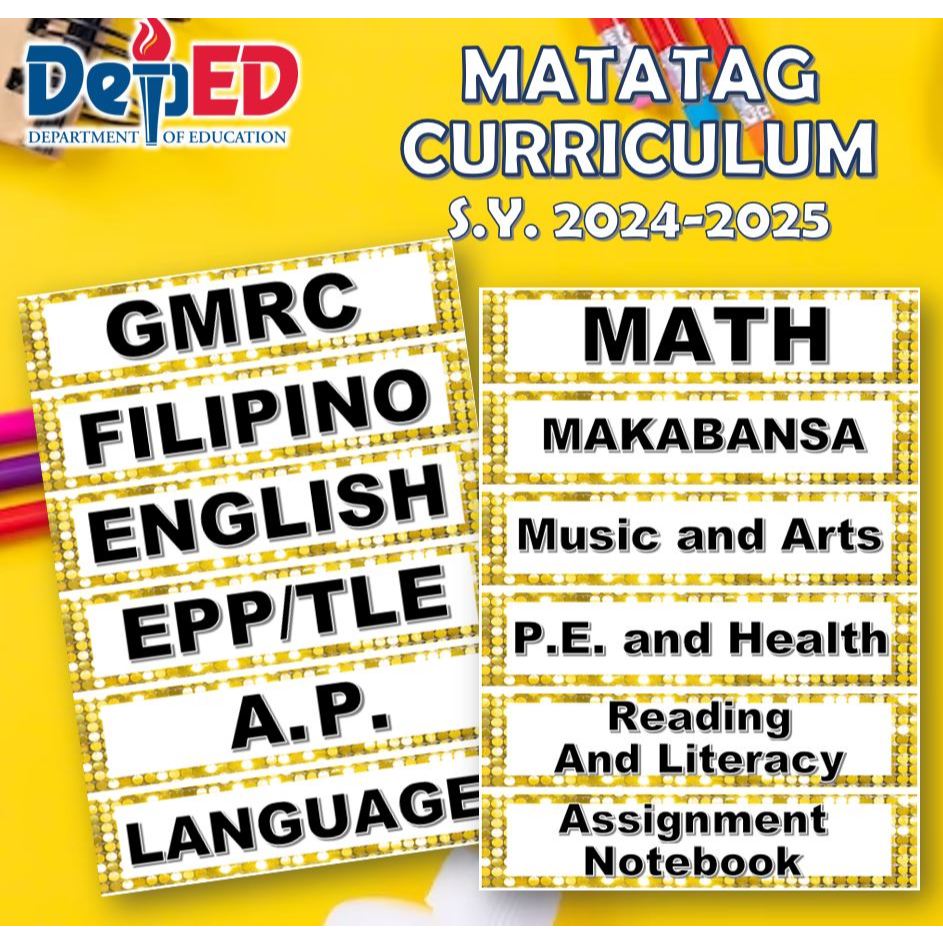 Glossy Water Proof Sticker Paper Matatag Curriculum SY 2025-2026 ...