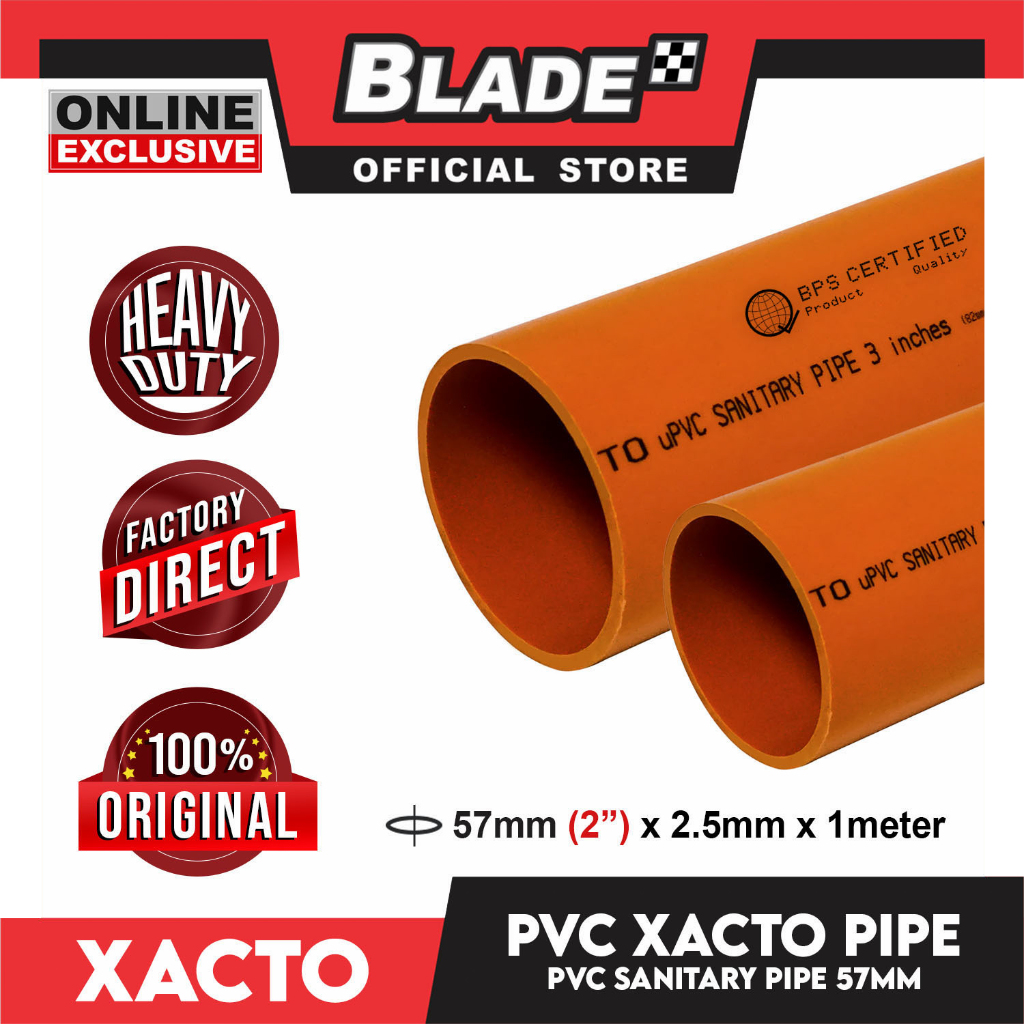 Xacto PVC Sanitary Pipes 57mm (2'') x 1meter | Shopee Philippines