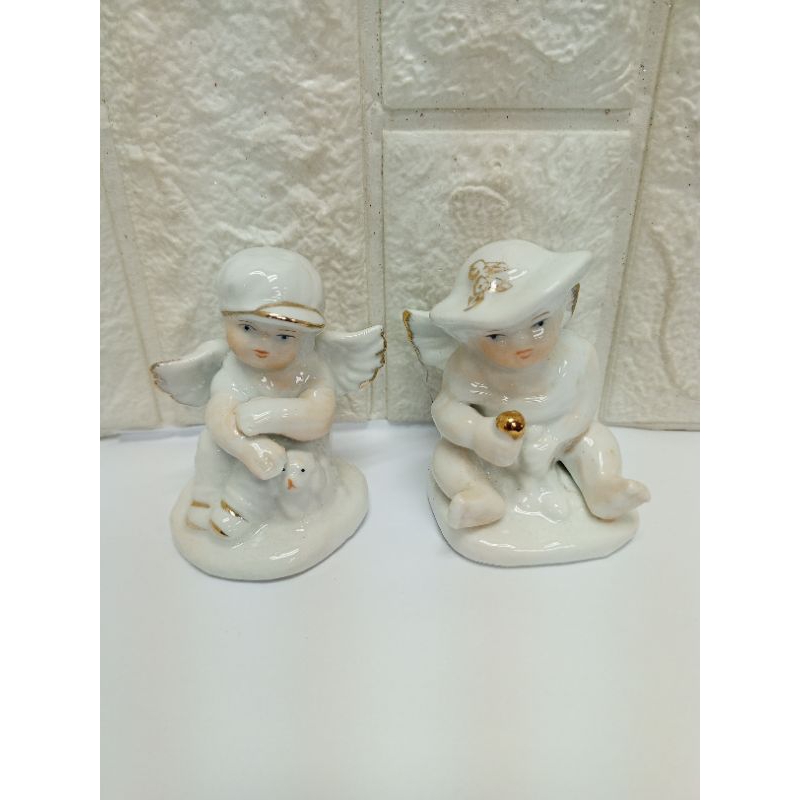 3 inch BOY AND GIRL ANGEL WITH HAT FIGURINE | Shopee Philippines