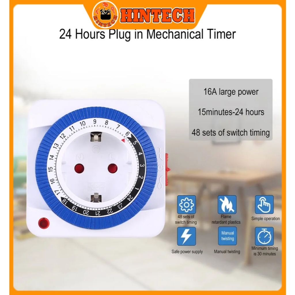 24 Hours Mechanical Timer Home Socket Mechanical Program 24 Hours Timer Switch Socket Wall ...