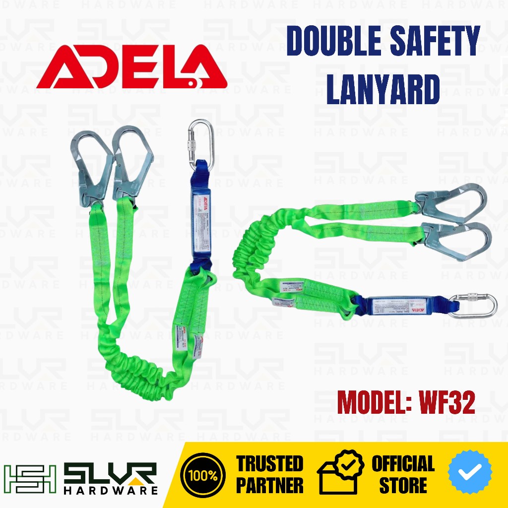 Adela Safety Lanyard Webbing Type with Double Big Hook WF-32 | Shopee ...