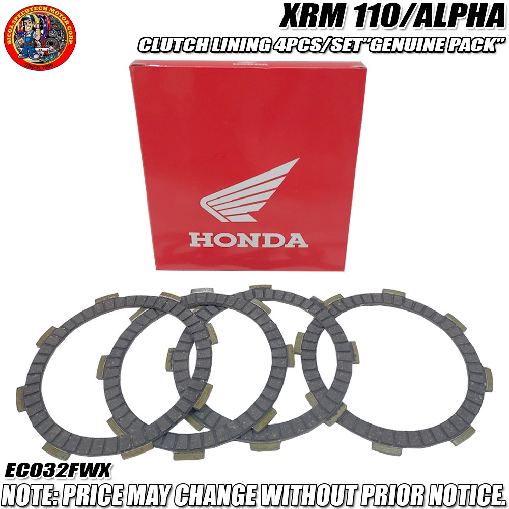 XRM 110/ALPHA CLUTCH LINING 4PCS/SET "GEN PACK" (EC032FWX) | Shopee ...