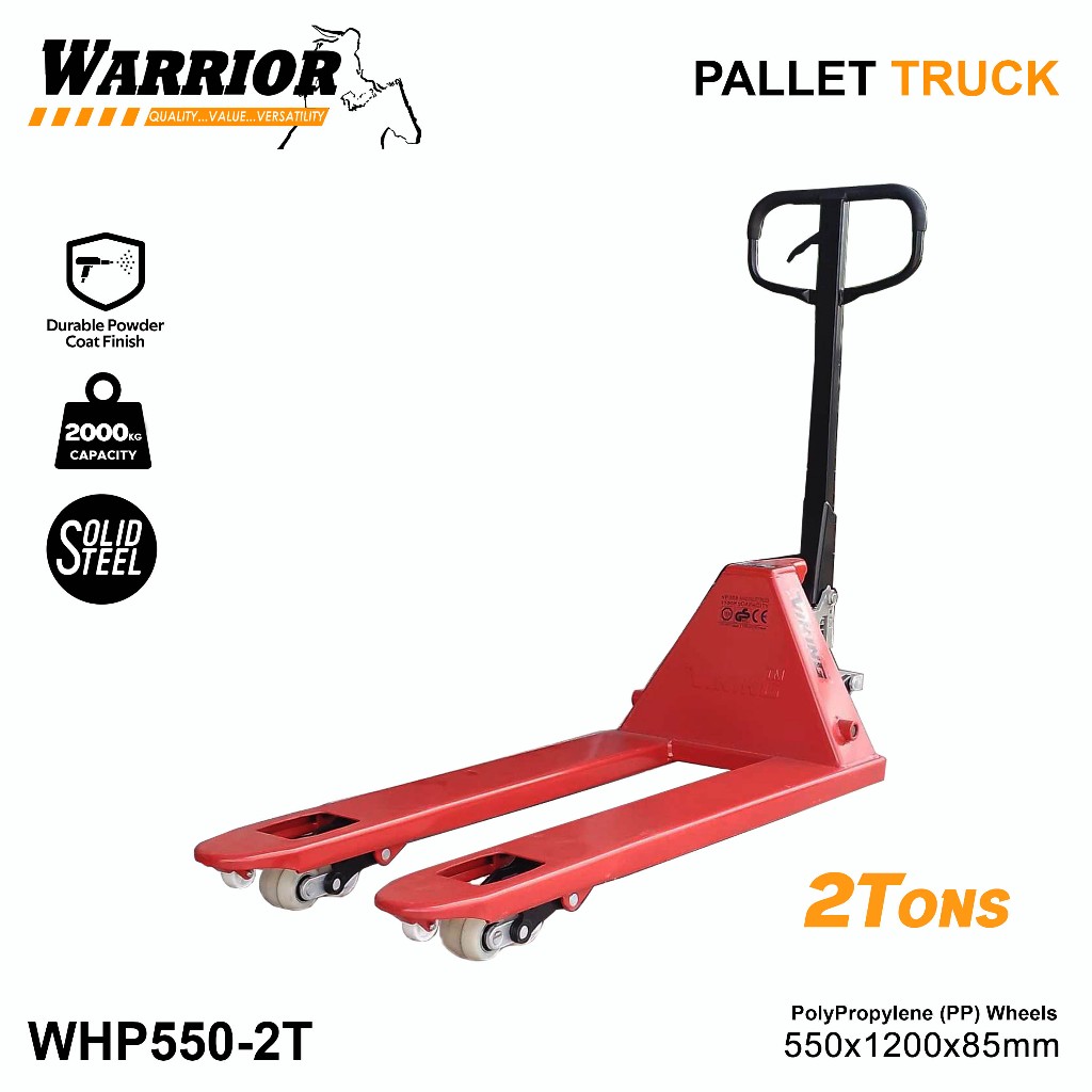WARRIOR 2000kg Pallet Hand Truck (Pallet Jack) PP Wheel for lifting and ...