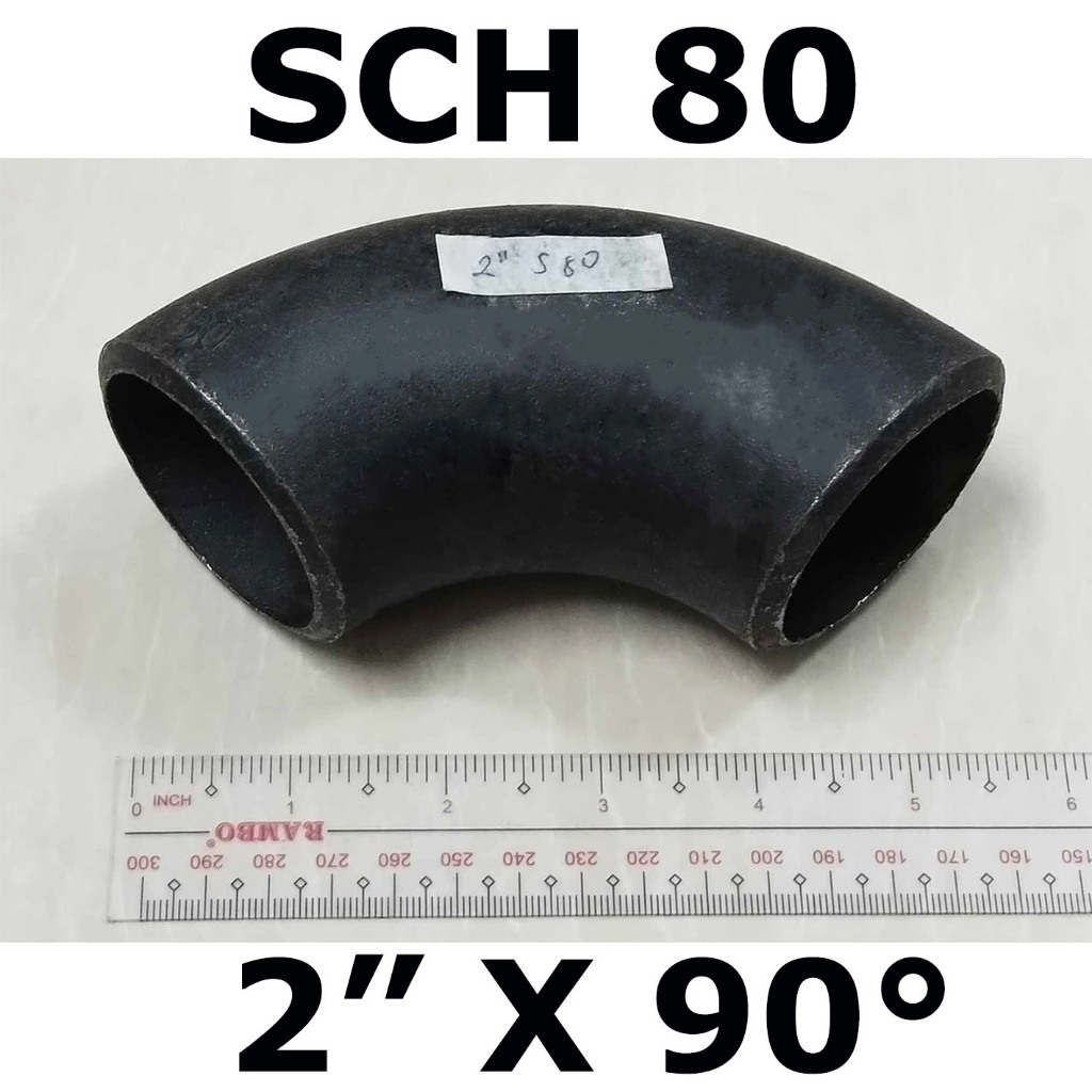 ( SCH 80 ) BI WELDING ELBOW 2" X 90° SCH80 SEAMLESS BLACK IRON BUTTWELD ...