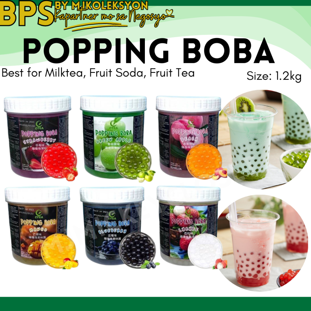 Popping Boba 1.2kilos for Fruit Soda tea Milktea Supplies | Shopee ...