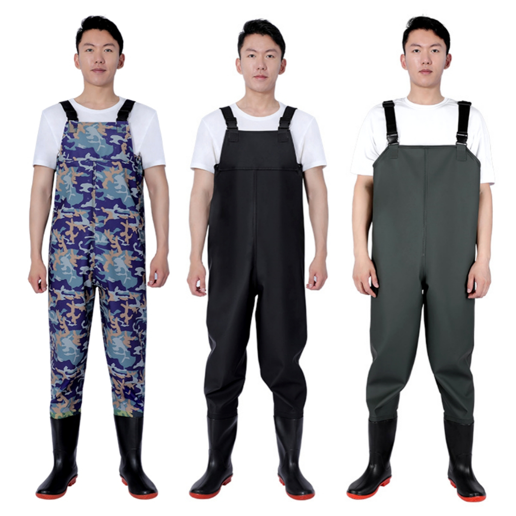 Mens Fishing Wader Waterproof Boots Pants Hunting Breathable Rubber ...
