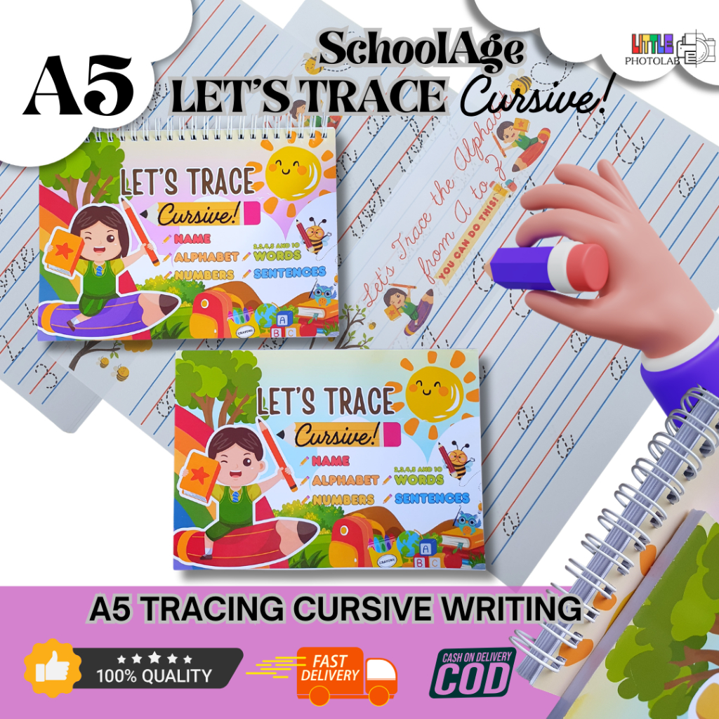SCHOOL AGE CURSIVE A5 Tracing Writing ALL IN ONE PAD Handwriting ...