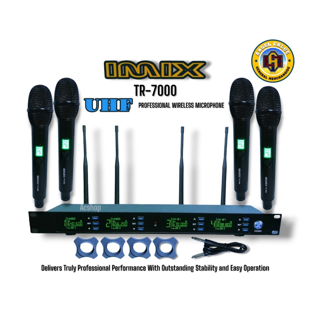 Trident TR-7000 UHF Wireless Microphone System 4-Channels Professional ...