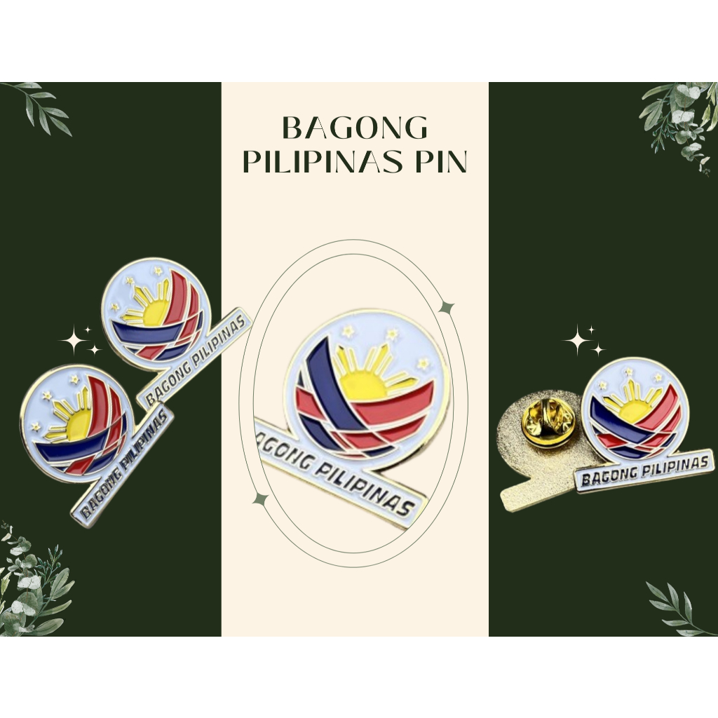 Bagong Pilipinas Gold plated Collar Pin Brooch Pin Size 1.1 Inches with ...