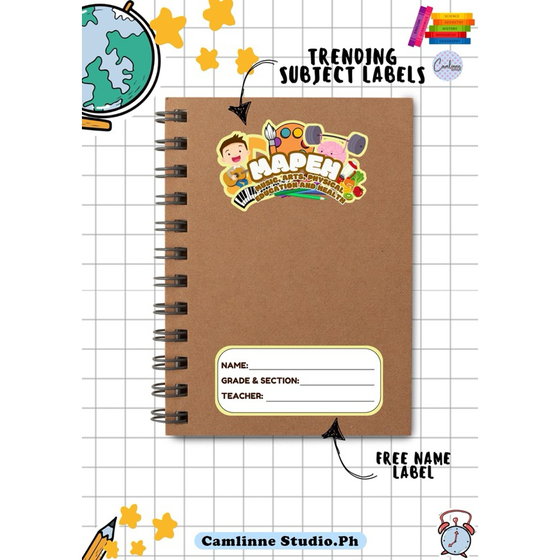 SUBJECT STICKER / NOTEBOOK STICKER / SUBJECT LABEL | Shopee Philippines