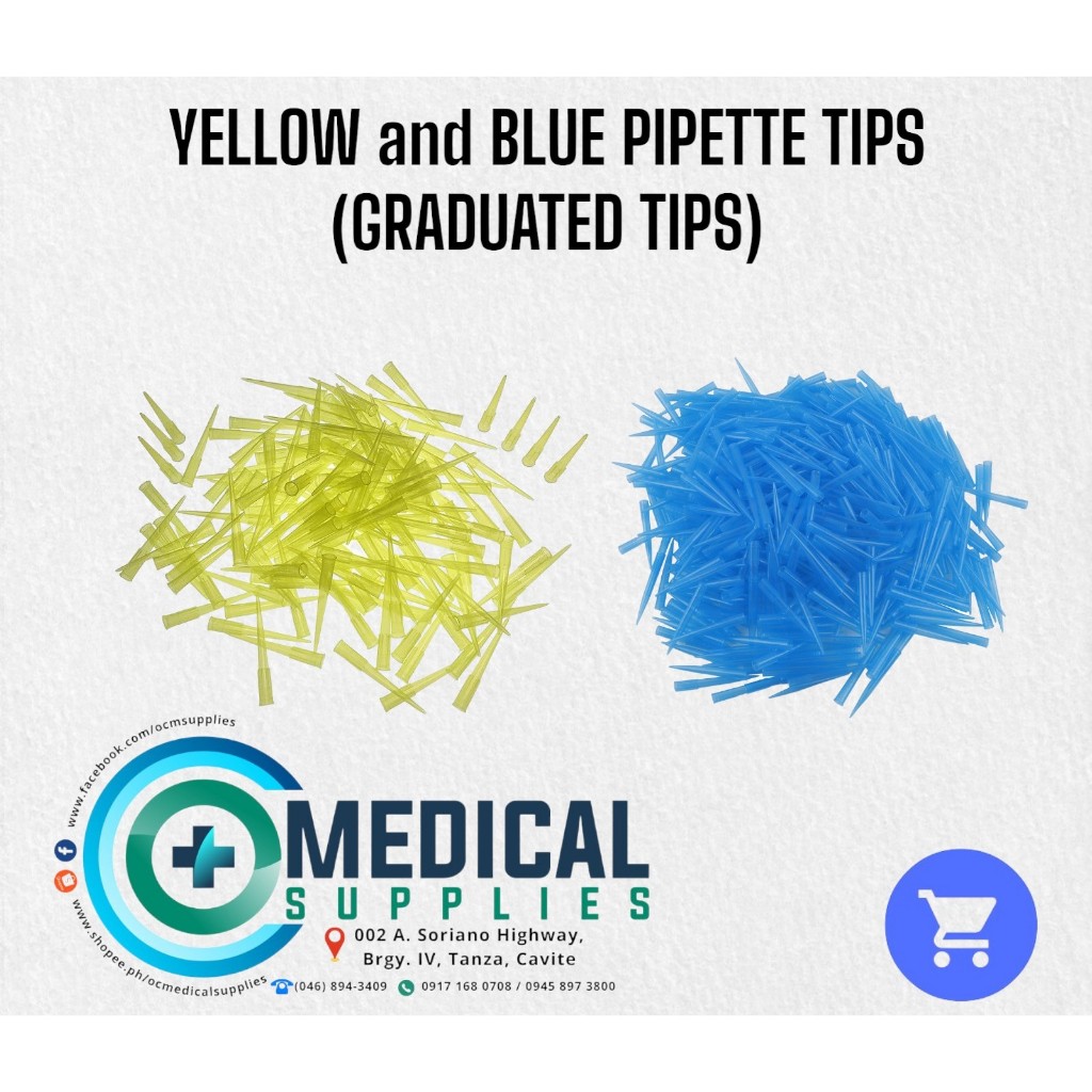 Disposable Pipette Tips (GRADUATED TIPS) Yellow and Blue | Shopee ...