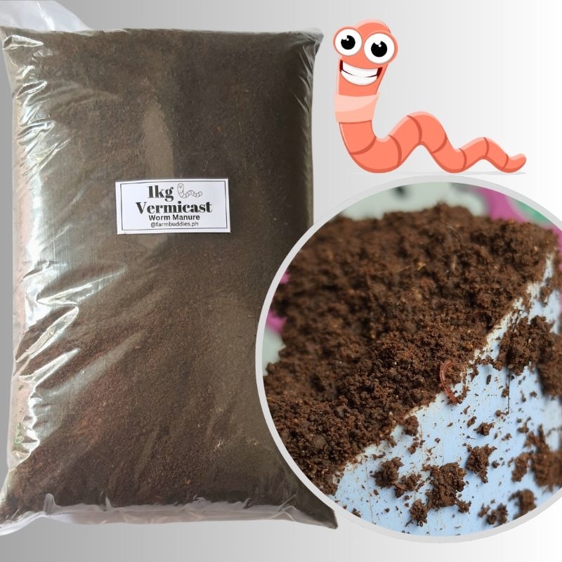 1kg PURE Vermicast, Wormcast, Dumi ng BULATE | Shopee Philippines