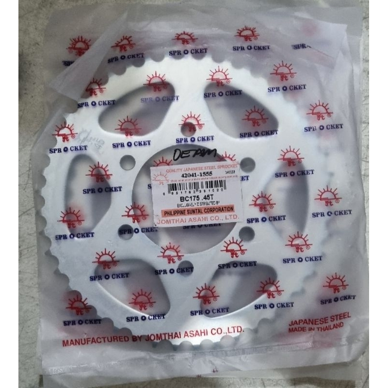 Kawasaki BC175 Barako175 Sprocket Rear JonThaiAsahi JT 40t, 42t, 44t, 45t (Original) | Shopee ...