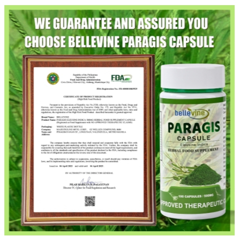 BELLEVINE PARAGIS HERBAL CAPSULE 500mg 100pcs | Shopee Philippines
