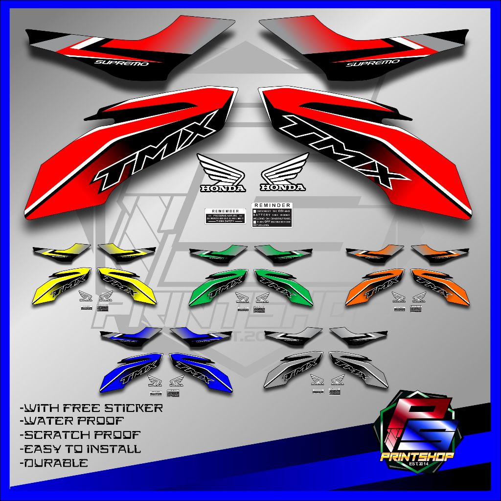 Honda TMX Supremo Stock Sticker Decals Durable and high quality with ...