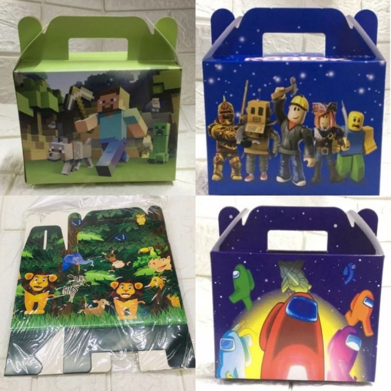 12pcs Character Donut Box Loot Box Roblox Minecraft Among Us Jungle ...