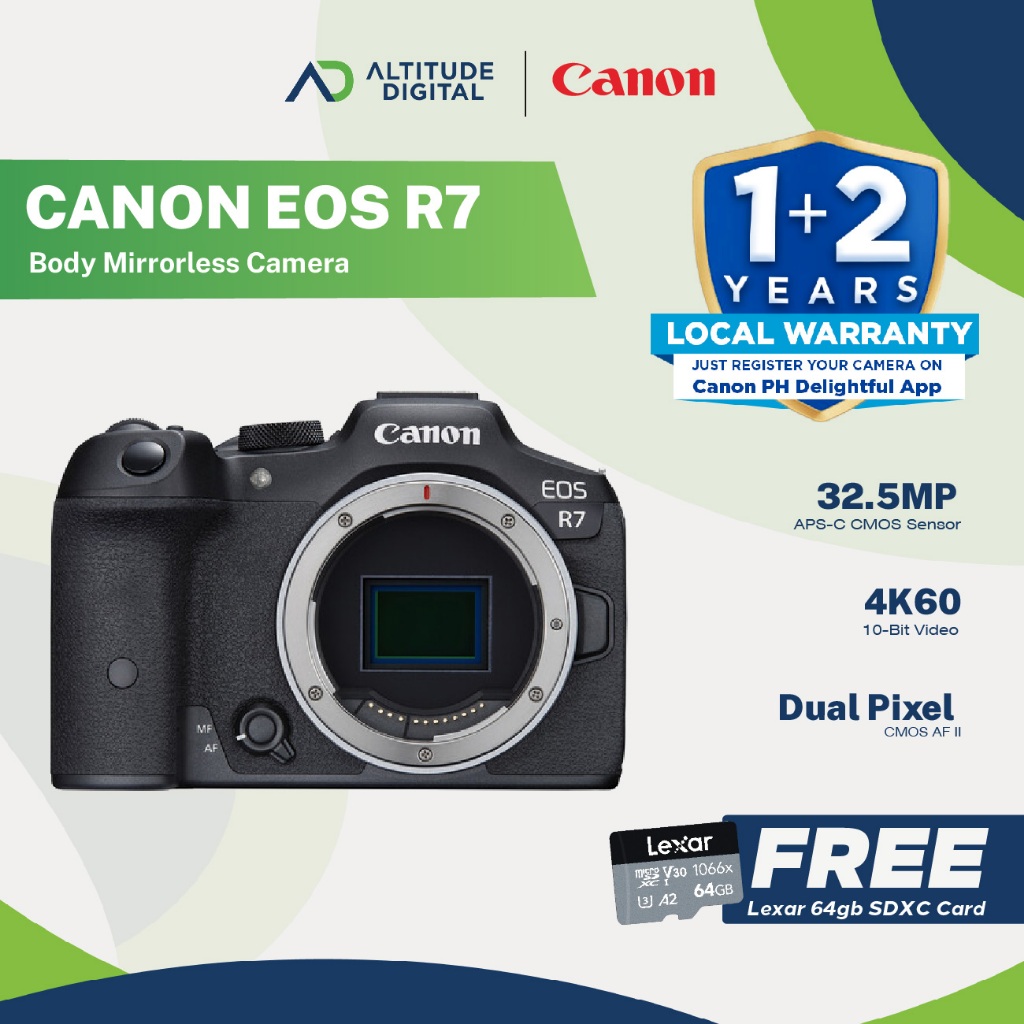 Canon EOS R7 Body Mirrorless Camera With FREE Lexar 64gb SDXC | Shopee ...