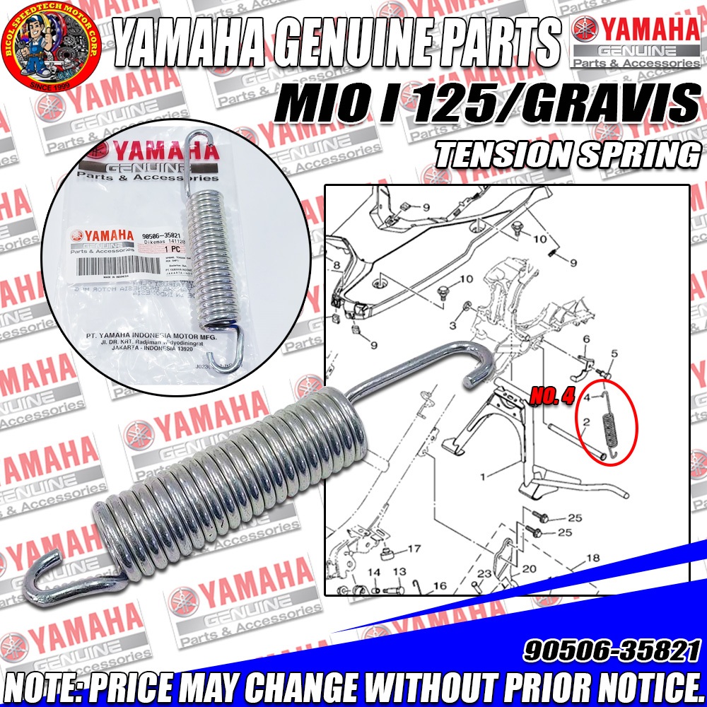 MIO I 125/GRAVIS TENSION SPRING (YGP) (GENUINE: 90506-35821) | Shopee ...