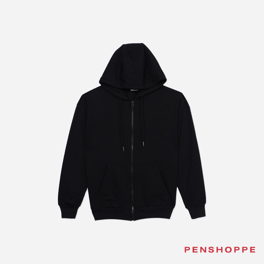Penshoppe Relaxed Fit Hoodie With Zipper For Men (Black/Off White/Sand ...