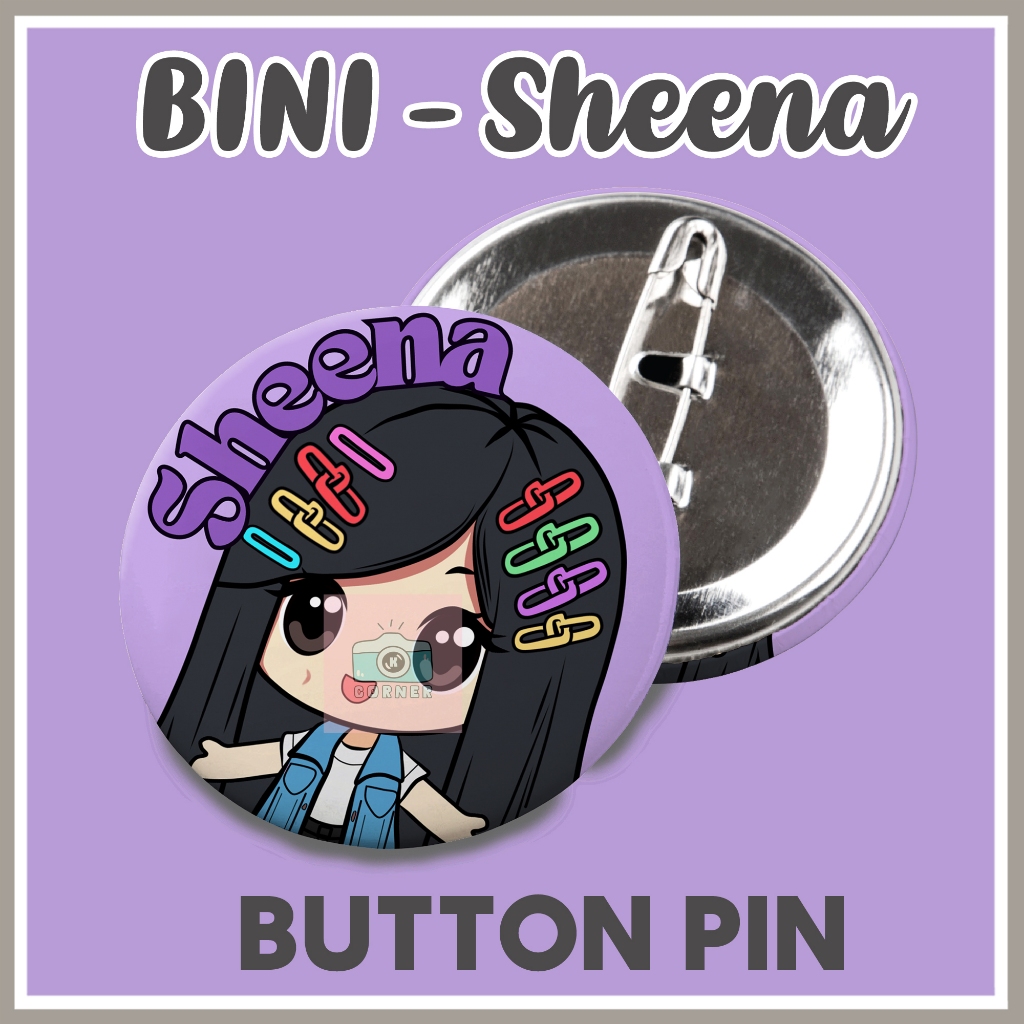 BINI Sheena Catacutan Button Pin 32 mm Chibi Cartoon Style | Shopee ...