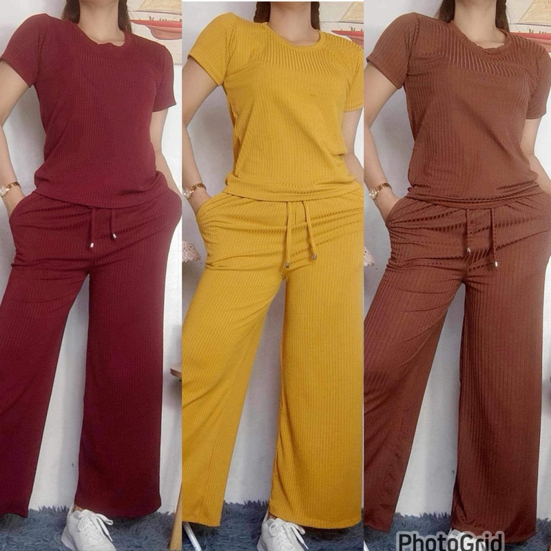 NEW KNITTED TERNO BLOUSE PANTS (TBK) | Shopee Philippines
