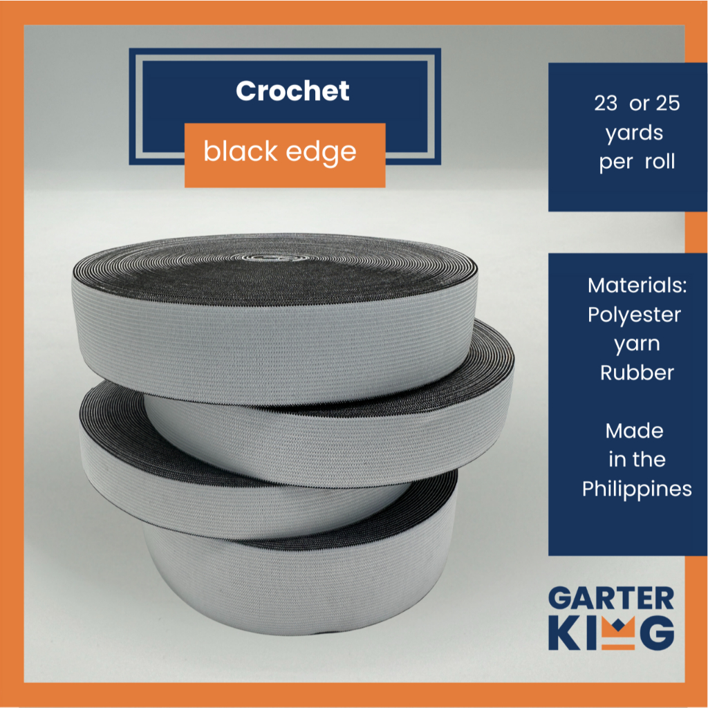 Blackline / black edge Garter 1 , 1 1/4, 1 1/2 , 2 inch (YARDS ...